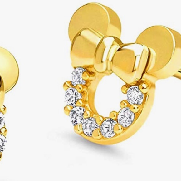Disney | Jewelry | Sparkling 8k Diamond Minnie Mickey Mouse Earrings ...